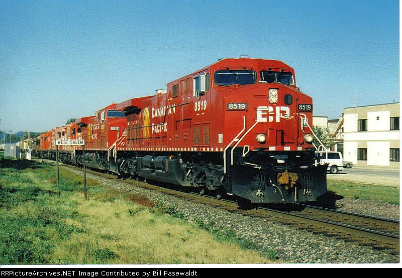 Six locomotives blast through town